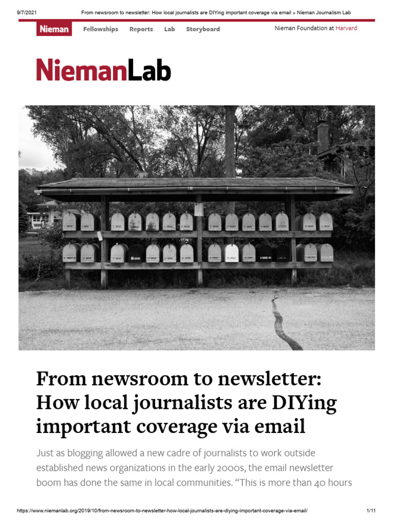 (SCHMIDT) From Newsroom To Newsletter | PDF | Journalism | News