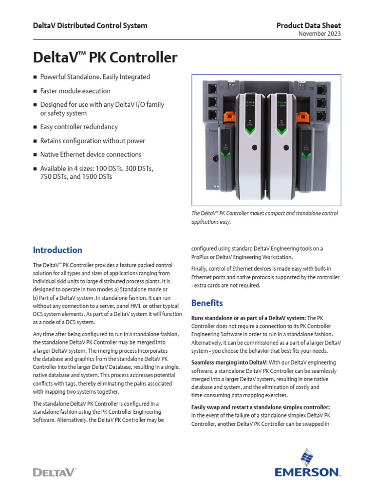 Product Data Sheet Deltav PK Controller Deltav en 3583460 | PDF ...