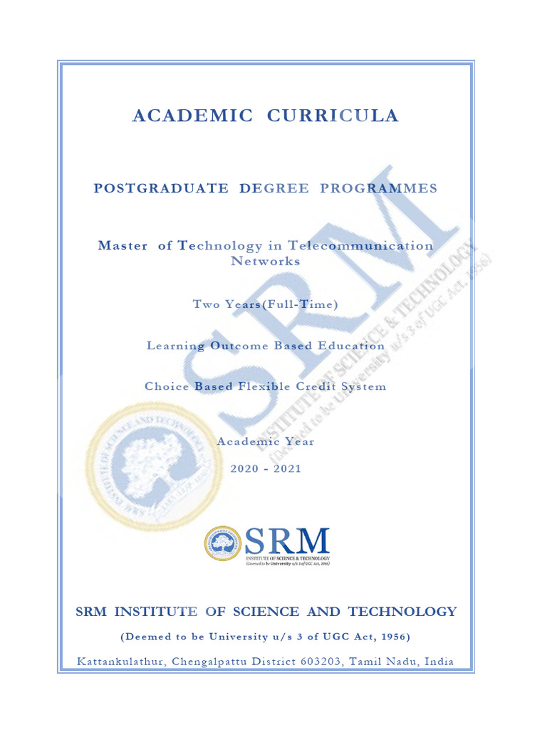 Curriculum Syllabus Mtech Telecommunication Systems Reg 2020 | PDF ... Curriculum Syllabus Mtech Telecommunication Systems Reg 2020 | PDF ...