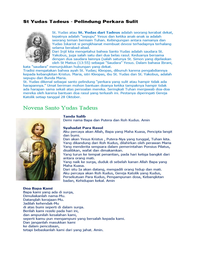 Novena Santo Yudas Tadeus 2 | PDF | Filsafat