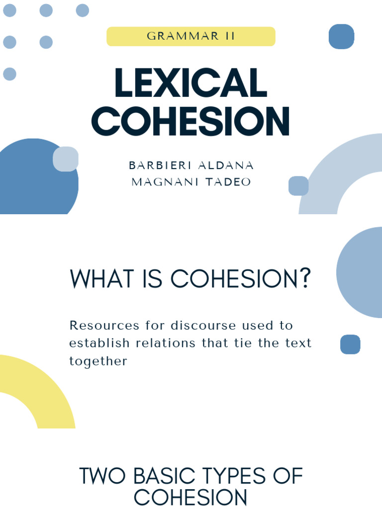 Lexical Cohesion - Barbieri y Magnani | PDF