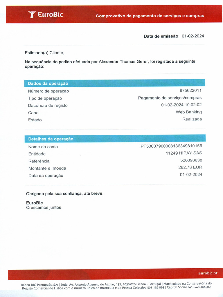 Comprovante de Pagamento | PDF