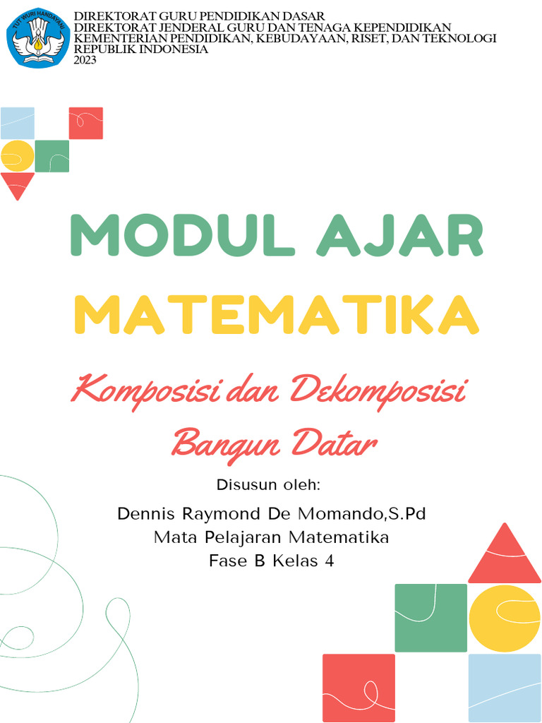 Modul Ajar Matematika - Komposisi Dan Dekomposisi Pada Bangun Datar - Fase B-1 | PDF | Karier ...