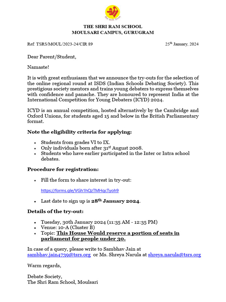 Icyd Circular | PDF