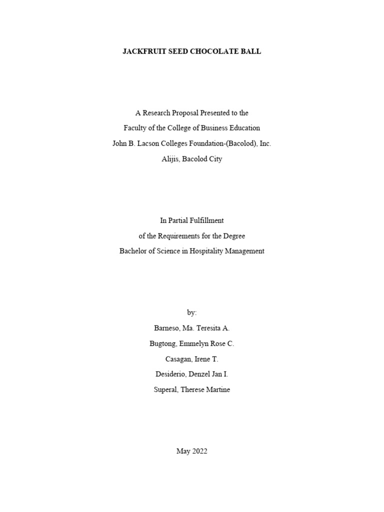 Jackfruit Seed Chocolate Ball Research Paper | PDF | Chocolate | Food ...