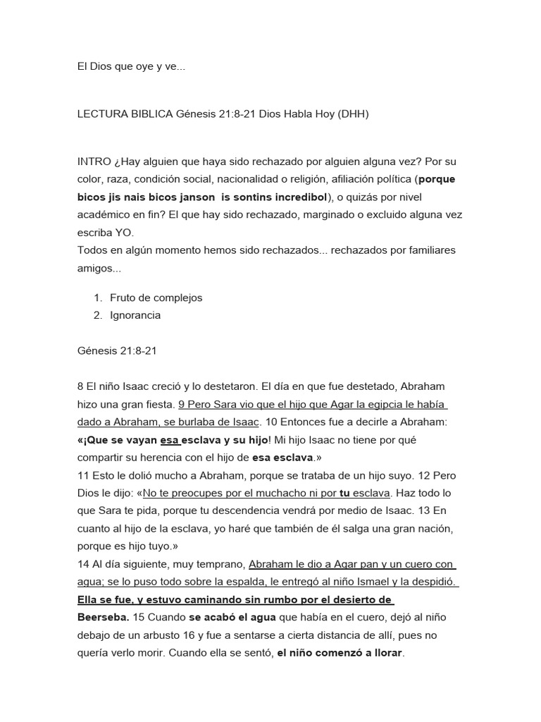 El Dios Que Oye y Ve | PDF | Ismael | Abrahán