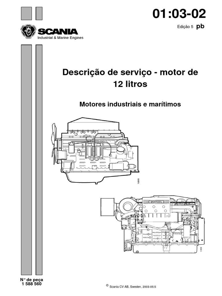 Serviço do Motor Scania D12 12L | PDF | Turbocompressor | Motores