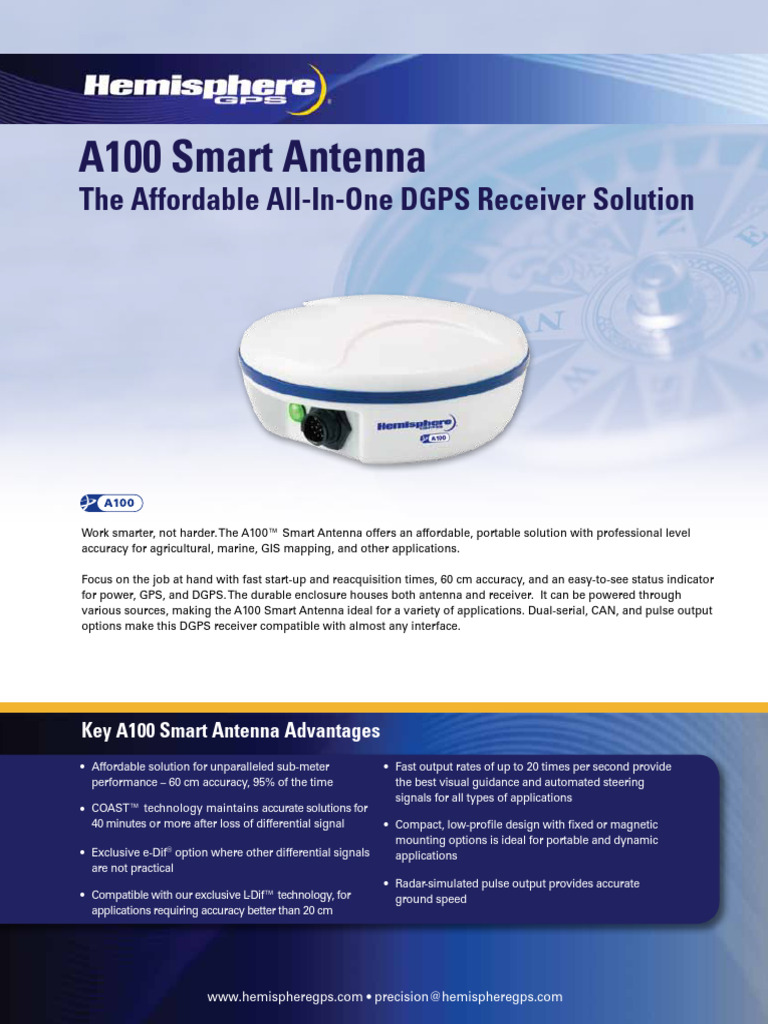 Hemisphere Gps A100 Datasheet - 142 | PDF | Global Positioning System ...