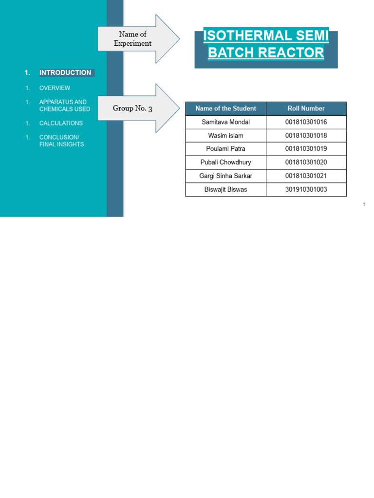 Semi Batch Reactor | PDF | Chemical Reactor | Titration