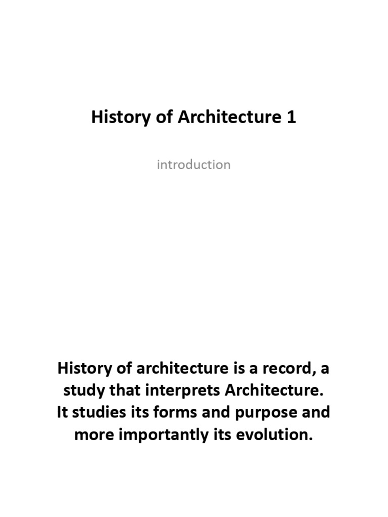 1 History of Architecture 1 Introduction | PDF | Meteorology