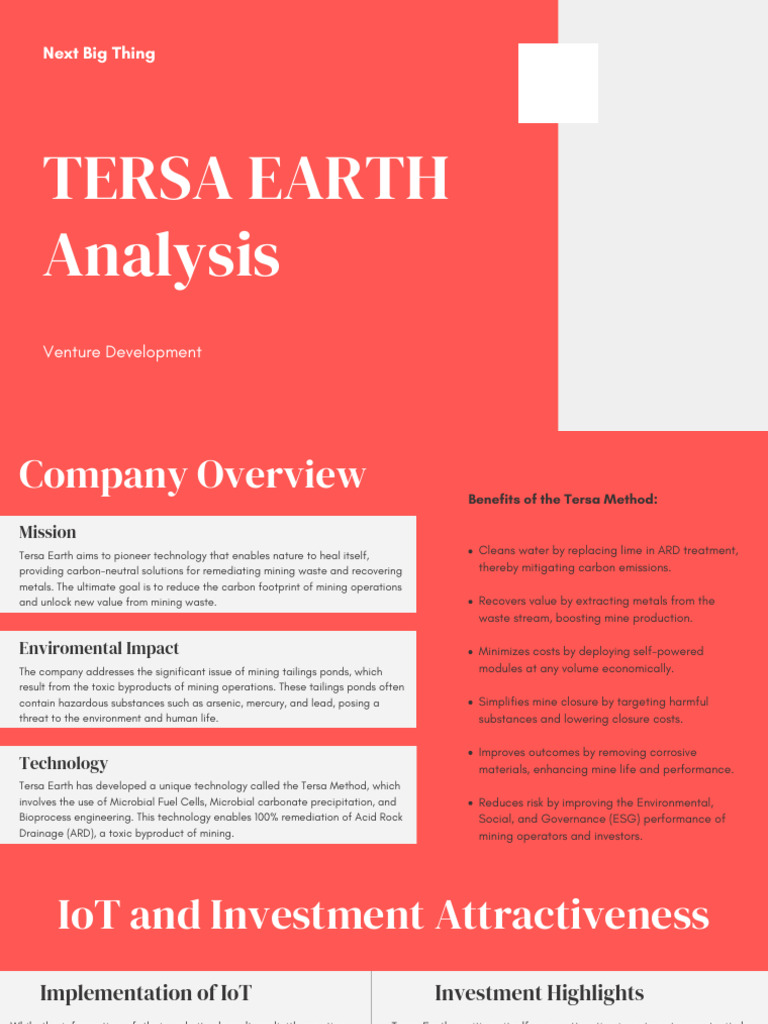 TERSA EARTH Analysis | PDF | Mining | Internet Of Things