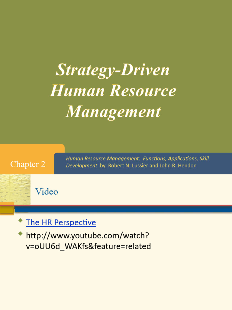 Ch 2. Strategy-Driven Human Resource Management | PDF | Human Resource Management | Strategic ...