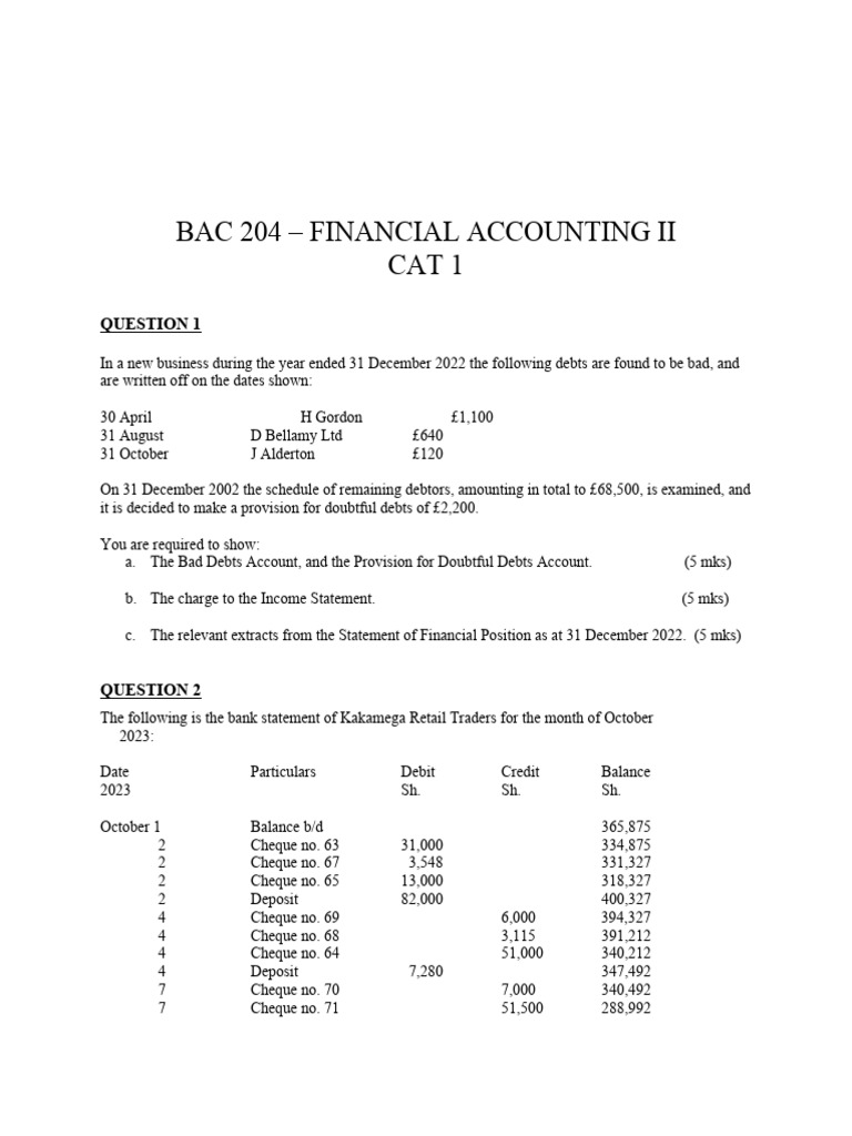 Bac 204 - Cat 1 | PDF | Deposit Account | Banks