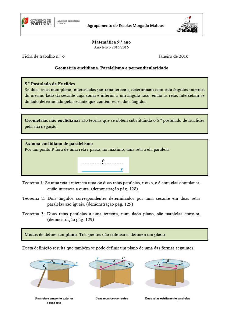 FT6 - Geometria Euclidiana - 2 | PDF | Geometria Euclidiana | Linha (Geometria)