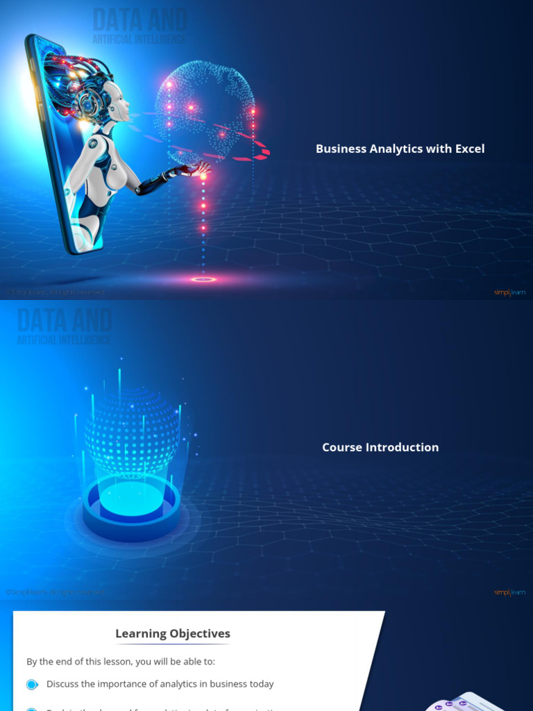Lesson 1 Course Introduction | PDF | Analytics | Microsoft Excel