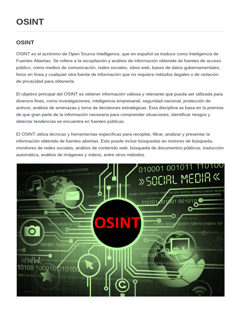 Técnicas OSINT | PDF | Información | Privacidad en internet
