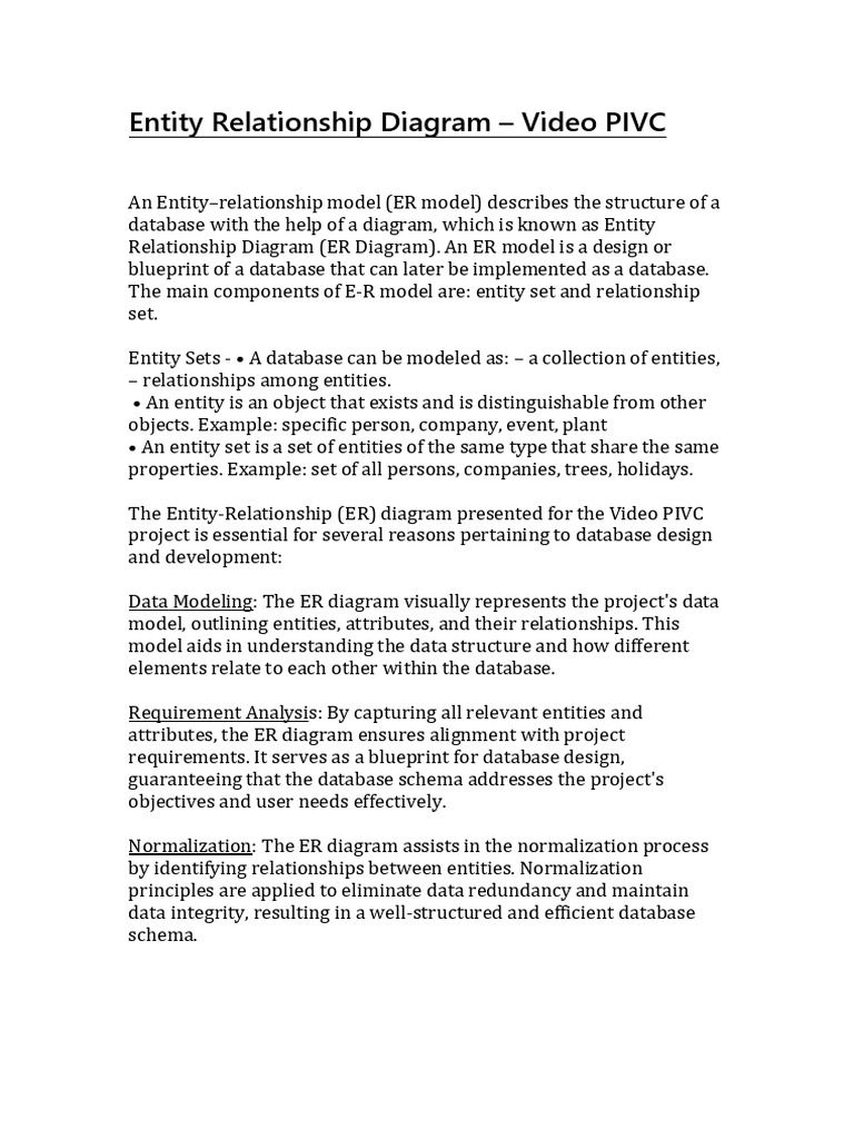 Entity Relationship Diagram - Video PIVC | PDF | Conceptual Model ...