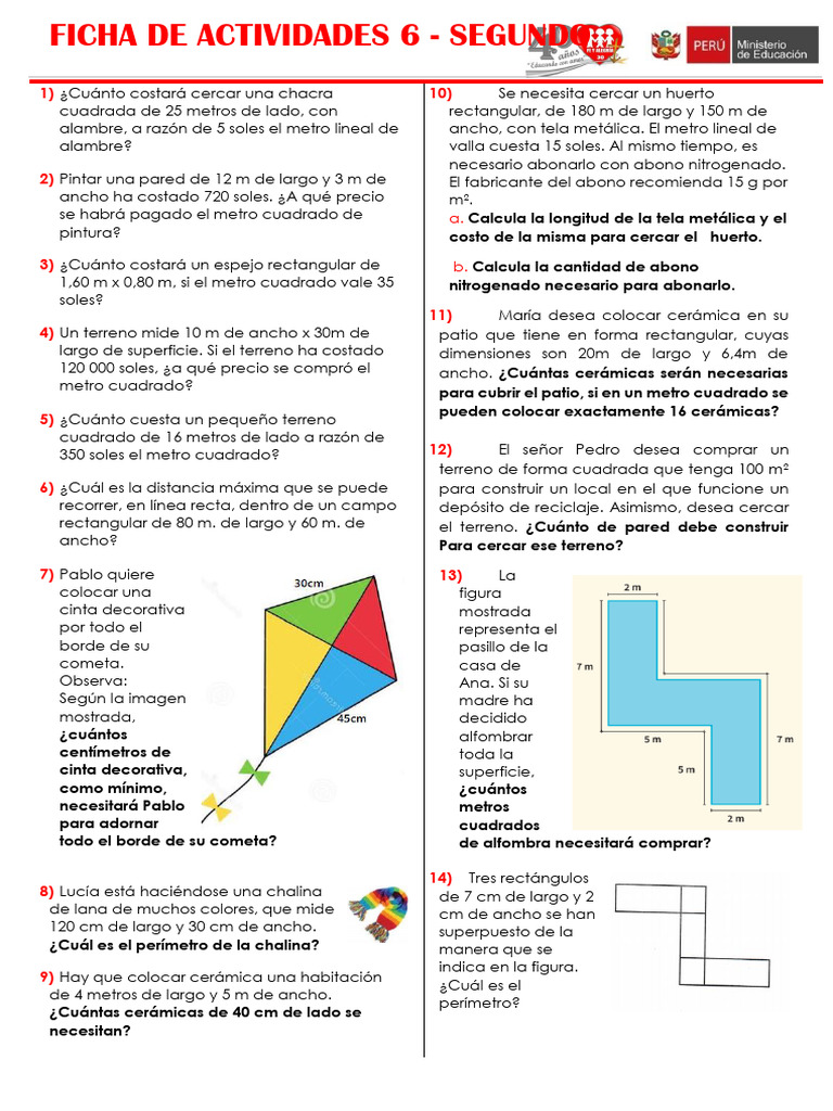 Ficha de Actividades 6-Segundo | PDF