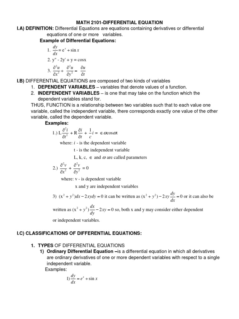 Differential Equation | PDF | Differential Equations | Equations