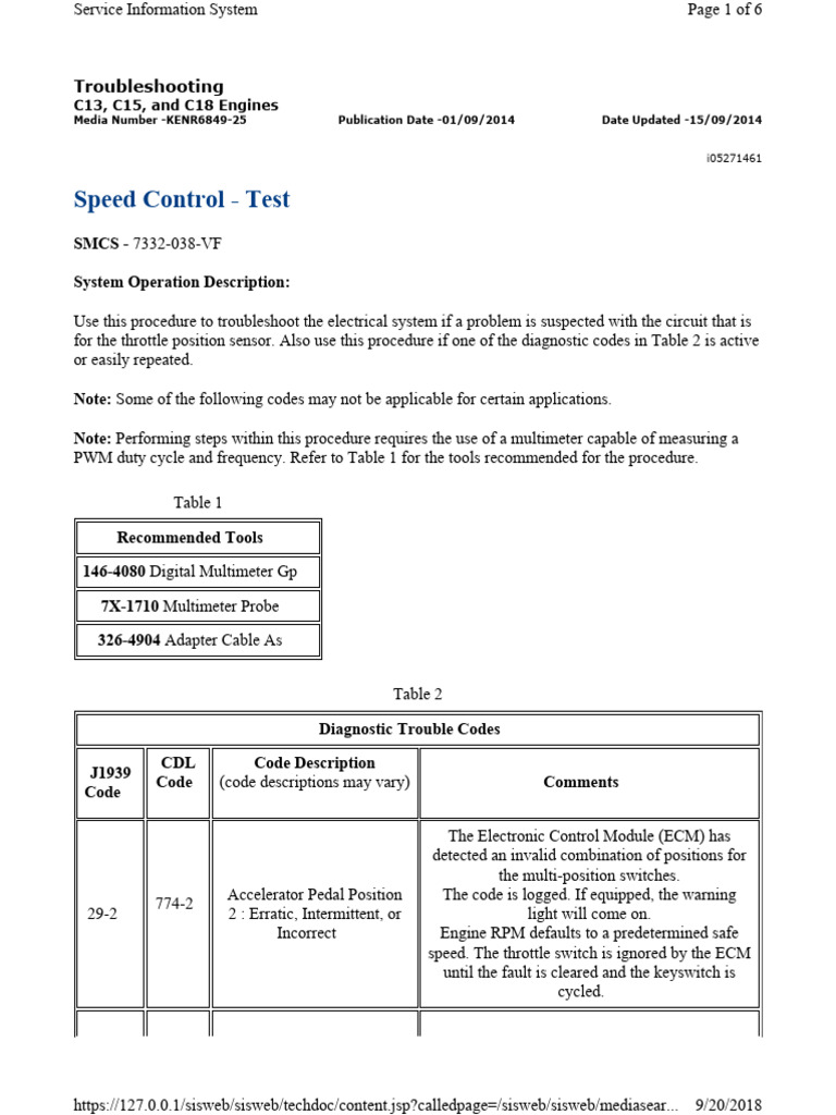 Engine Speed Control Troubleshooting | PDF | Throttle | Electrical ...