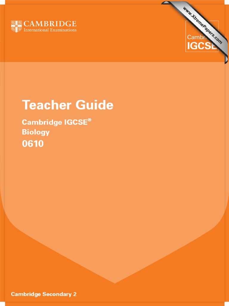 Teacher Guide 0610 Cambridge IGCSE Biology | PDF