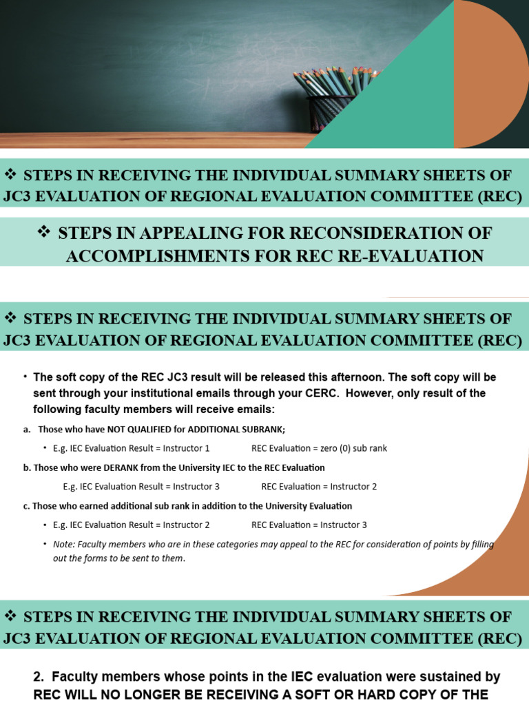 JC3 Evaluation Reconsideration Steps | PDF | Computers