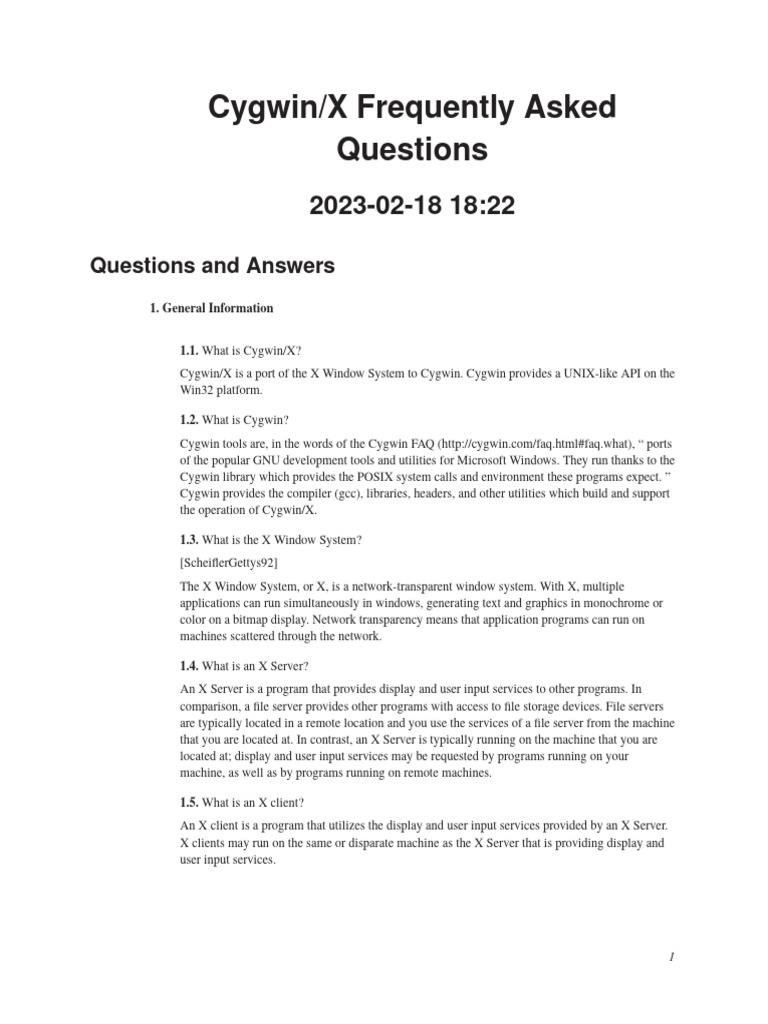 Cygwin/X FAQ: Installation & Usage Guide | PDF | Secure Shell | Network ...