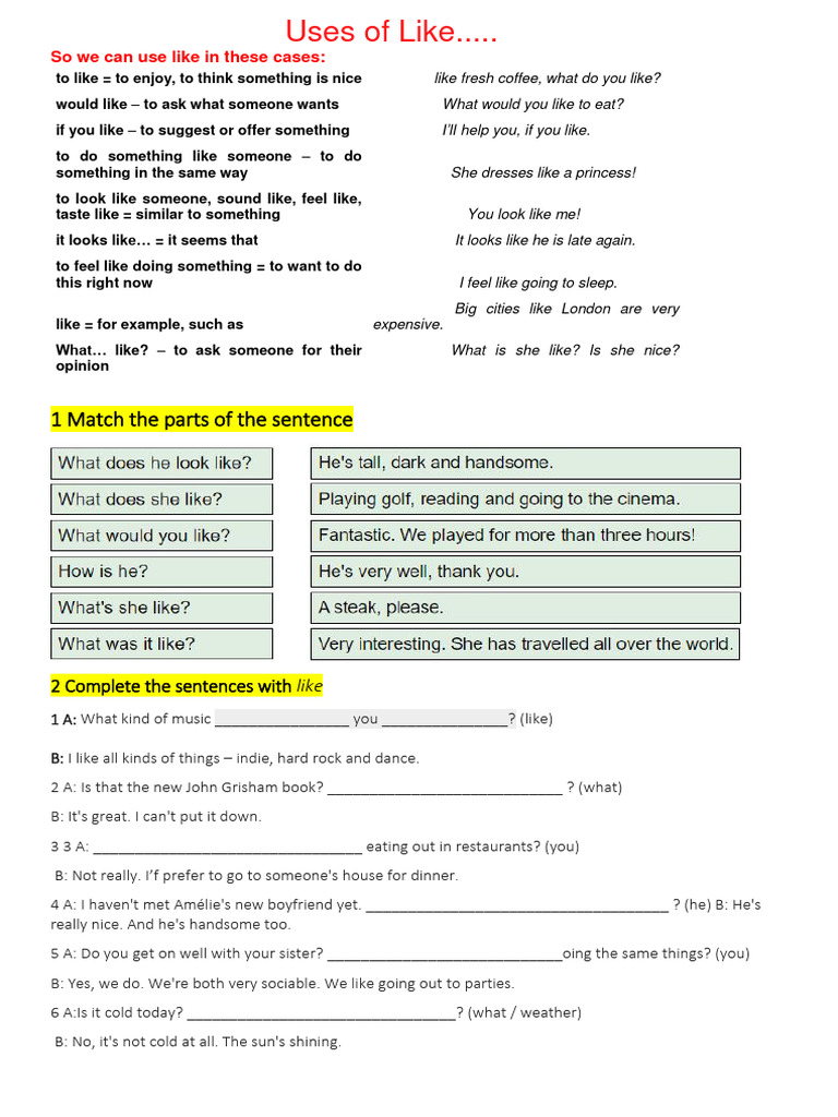 Functions of Like | PDF