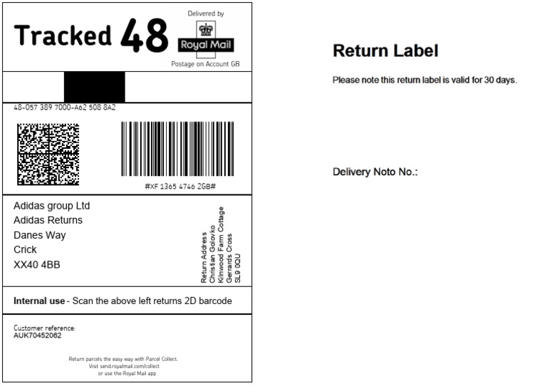 Adidas Returns Process and Address | PDF