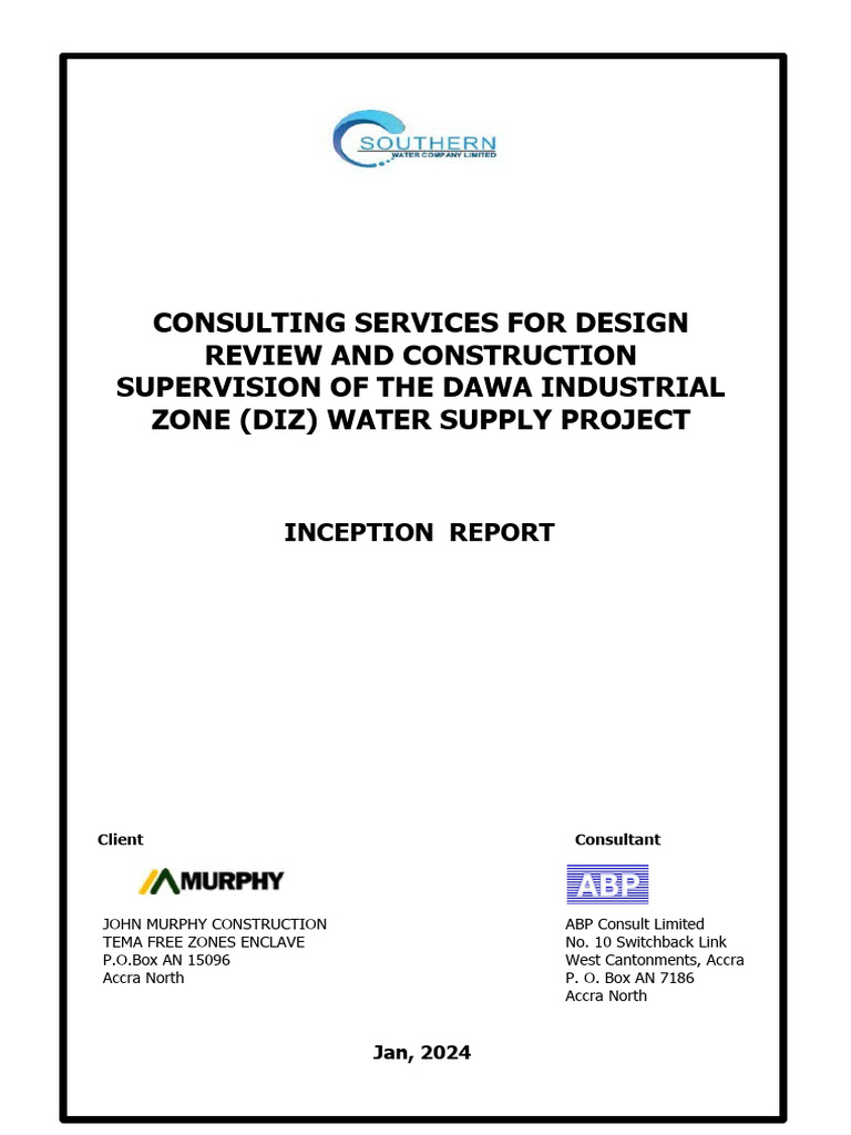 Inception Report Rev1 DIZ | PDF | Water | Pump