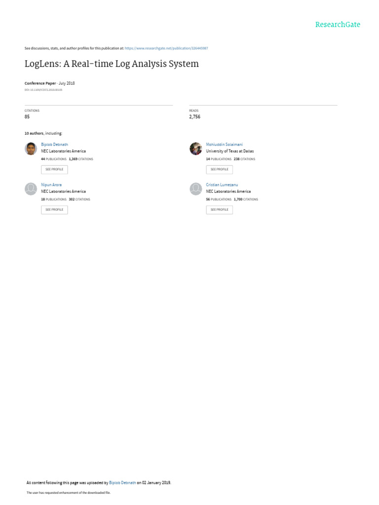 LogLens: Real-time Log Analysis System | PDF | Parsing | Regular Expression