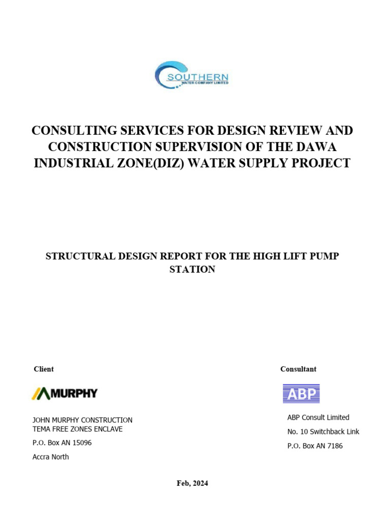 Structural Design Report For High Lift Pump Station | PDF | Beam ...