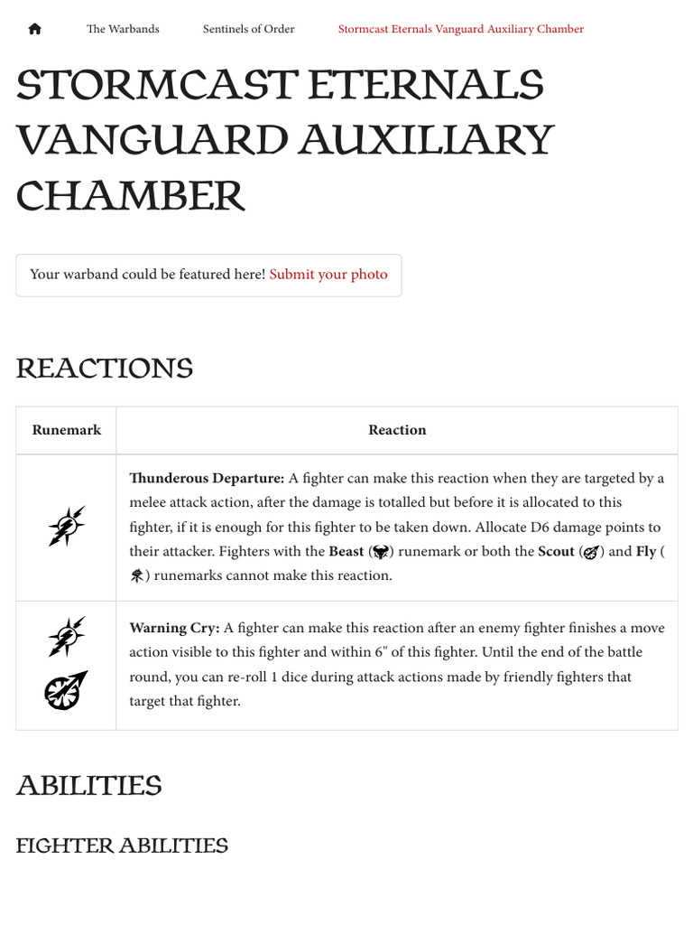 Stormcast Eternals Vanguard Auxiliary Chamber - Warcrier | PDF ...