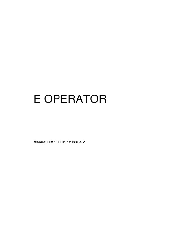 E Operator | PDF | Belt (Mechanical) | Switch