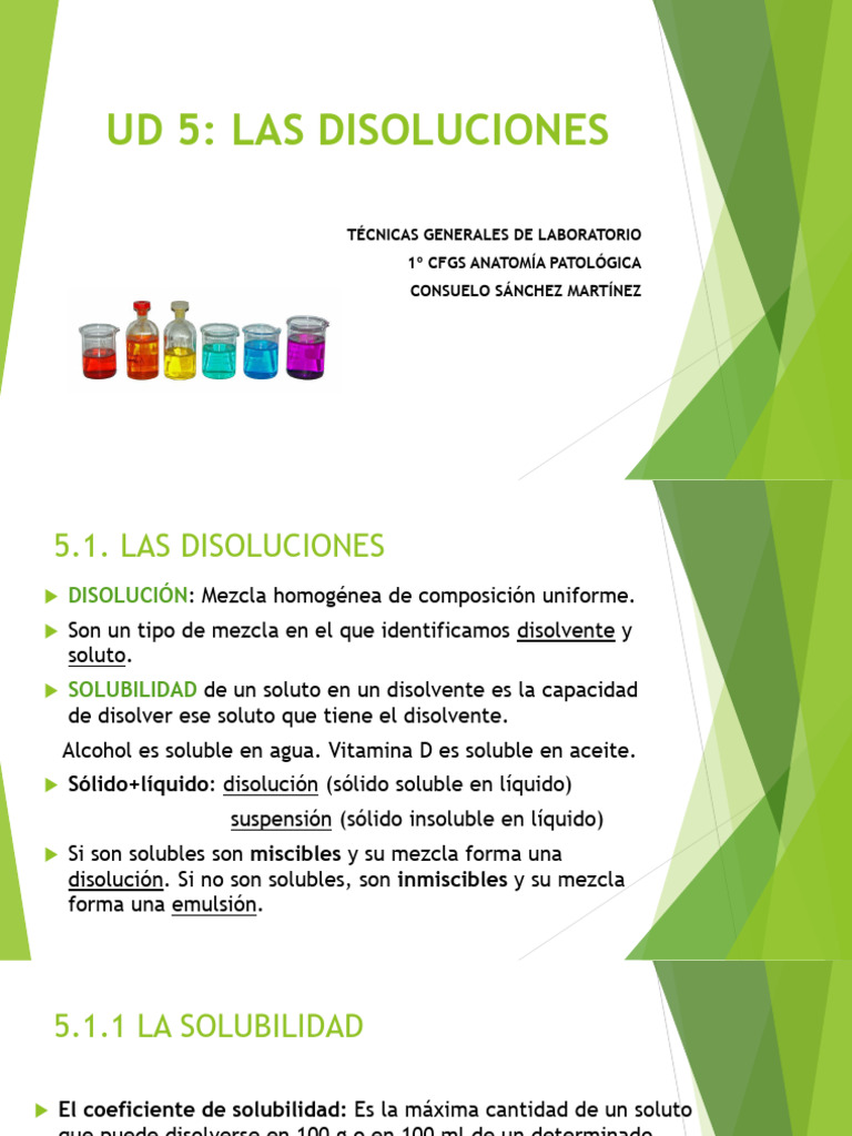 UD 5 TGL | PDF | Concentración | Solubilidad