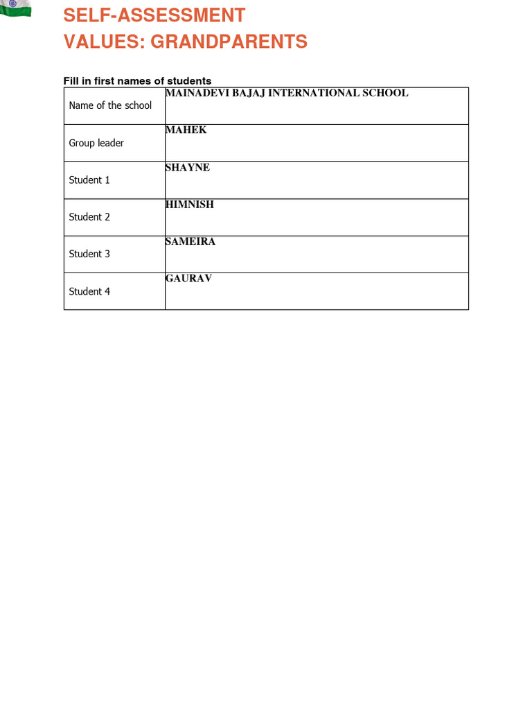 grand parents assessment | PDF