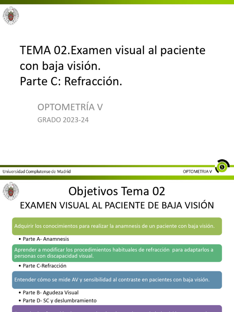 Refracción en Pacientes con Baja Visión | PDF | Lentes | Vidrio ...