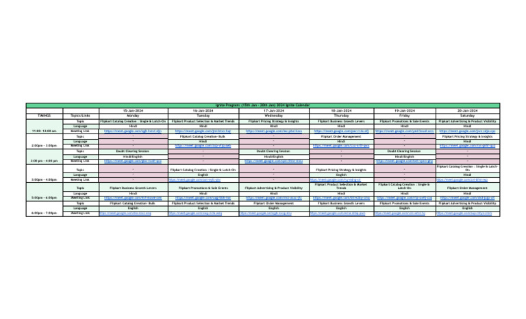 Ignite Program - Calendar - IGNITE Calendar | PDF | Marketing