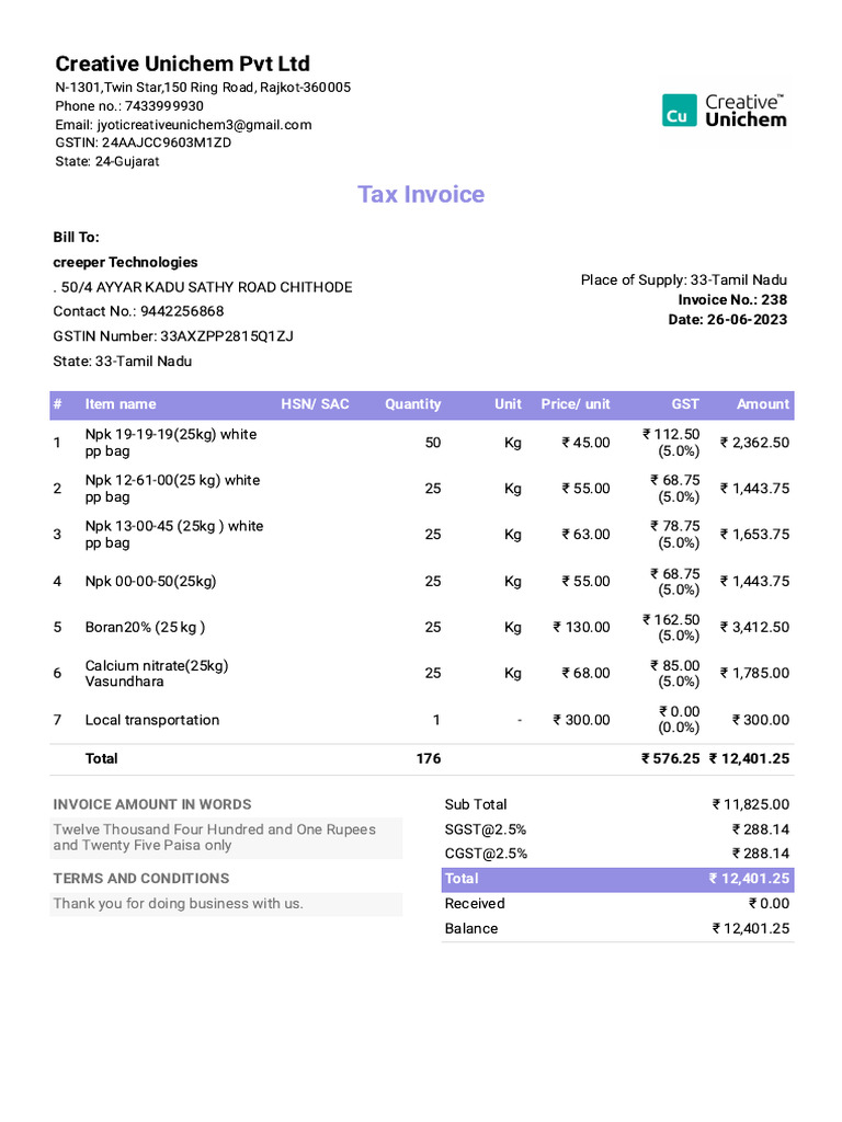 Sale 238 26-06-2023 | PDF | Rupee | Invoice