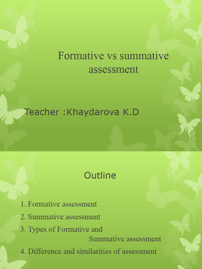 Formativa and Summative Assessment 2 Lecture | PDF | Educational Assessment | Behavior Modification