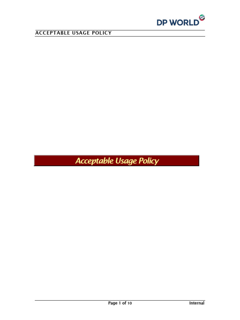 Acceptable Usage Policy - Cleaned | PDF | Computer Security | Security