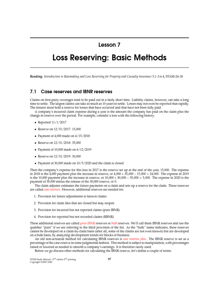 Loss Reserving | PDF | Insurance | Weighted Arithmetic Mean
