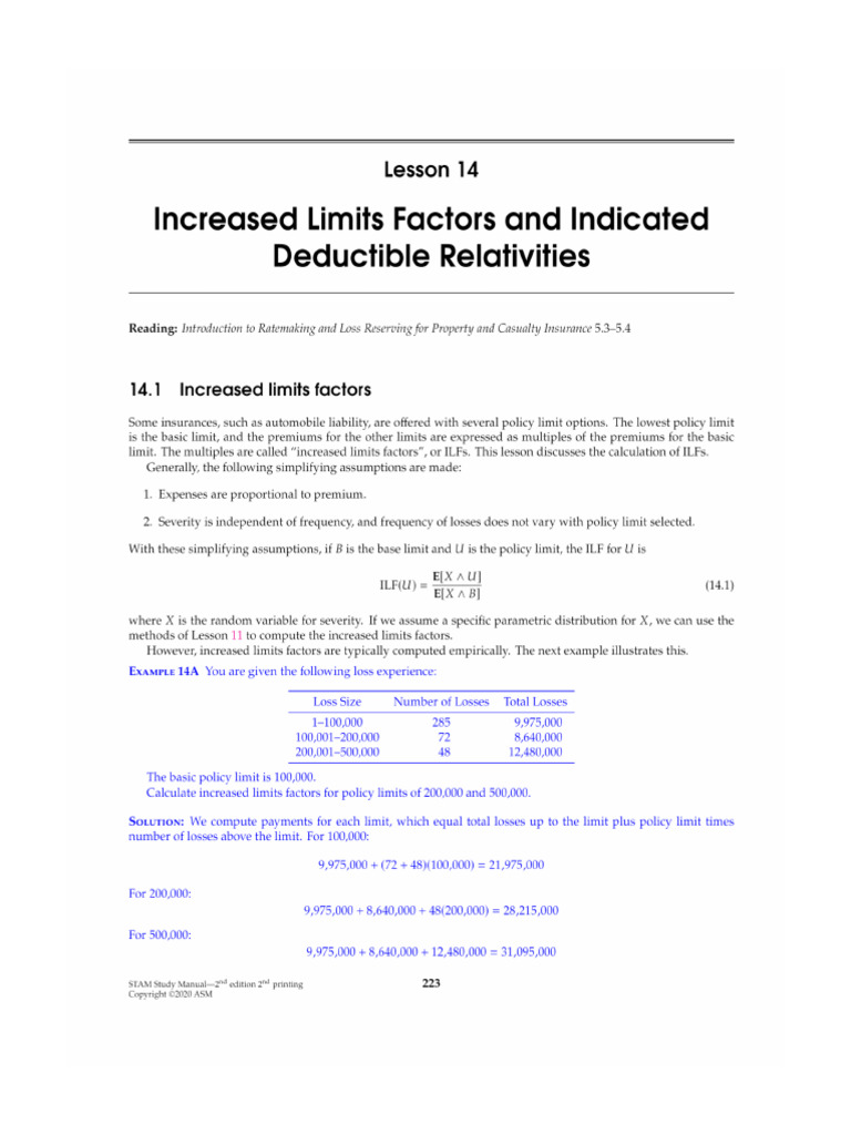 Increased Limits Factors | PDF