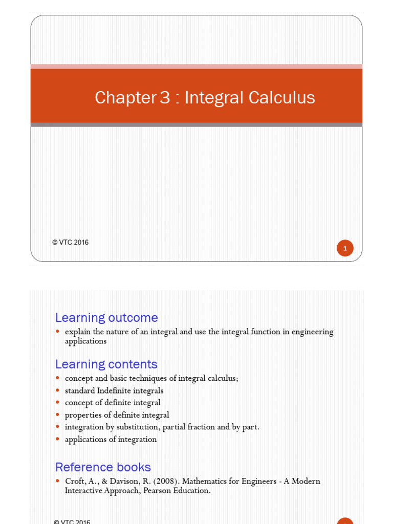 Chapter 3 - Integral Calculus | PDF | Root Mean Square | Integral