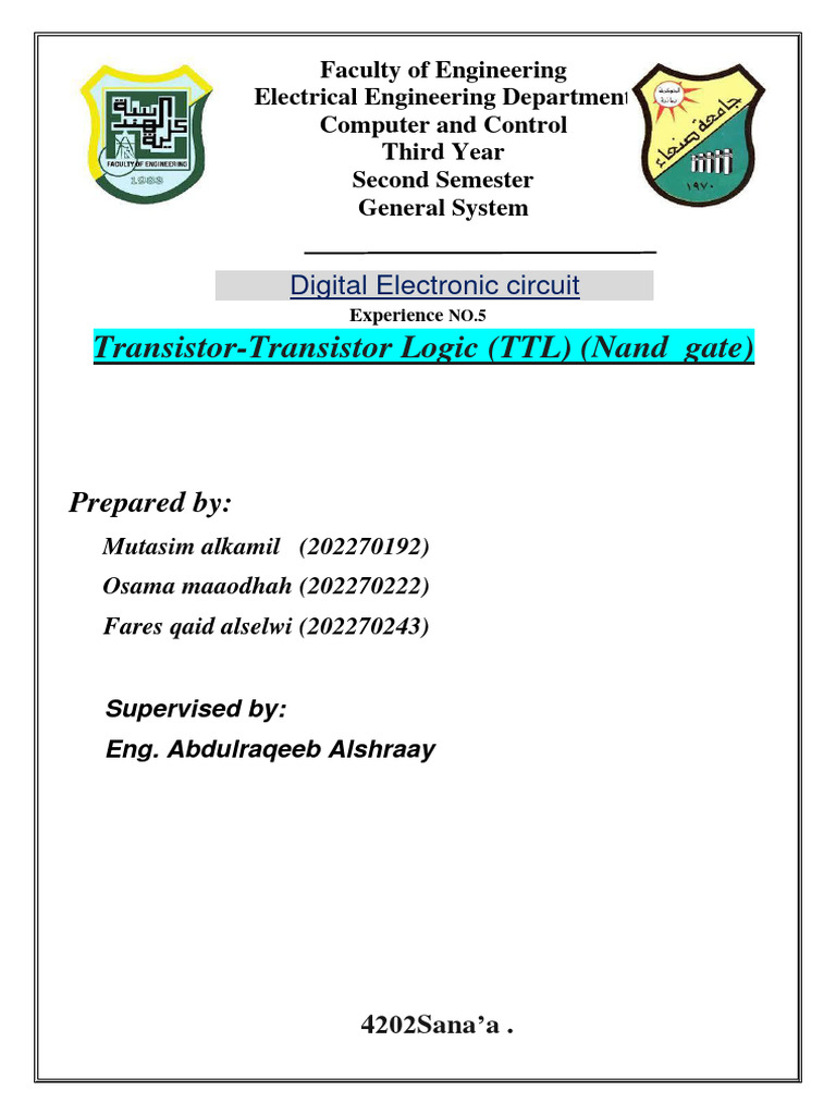 TTL Nand | Download Free PDF | Logic Gate | Electronic Circuits