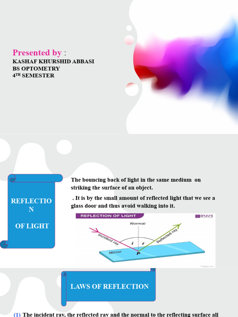 Laws Of Reflection Pdf Refraction Reflection Physics