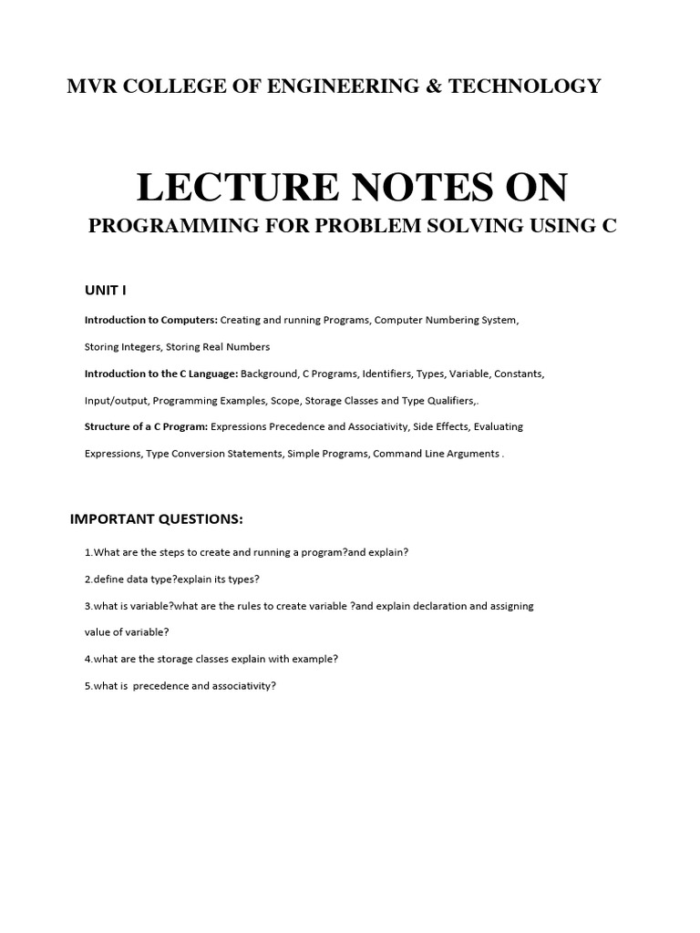 UNIT1 | Download Free PDF | Programming | Computer Program