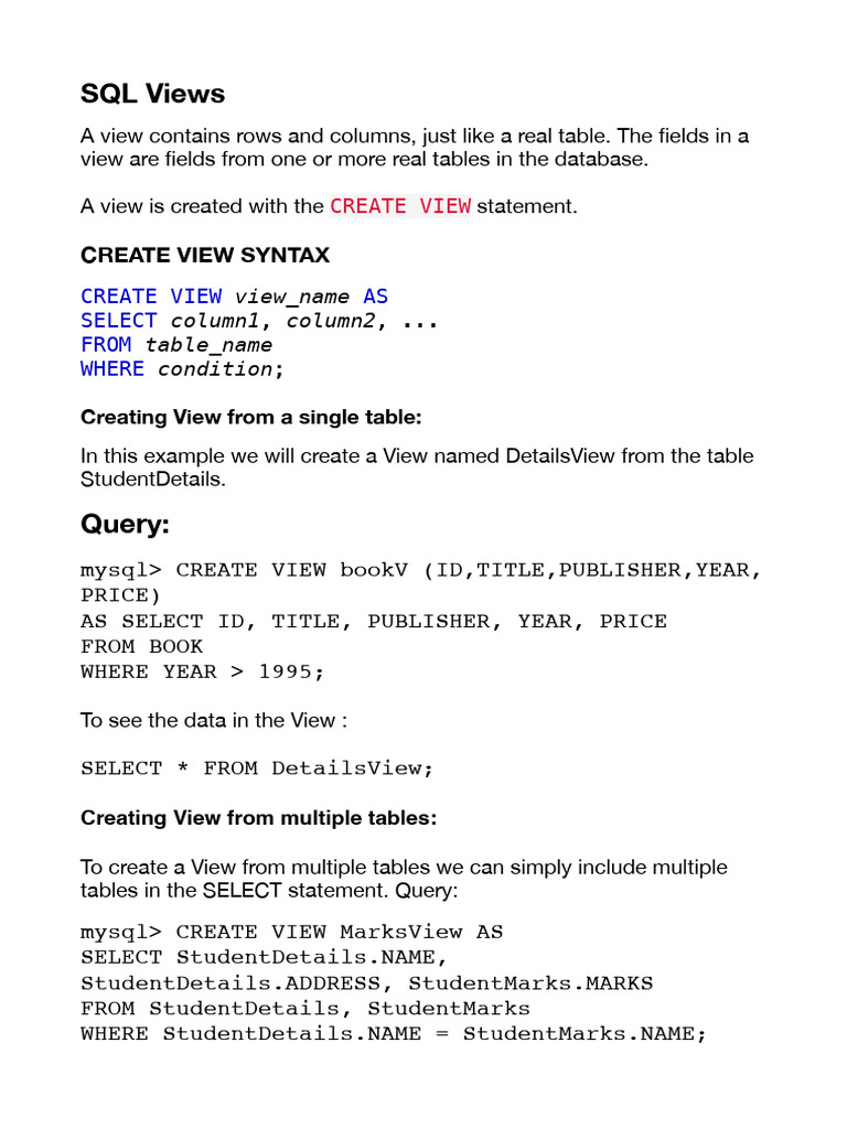Dbms 1 P | PDF | Table (Database) | Sql