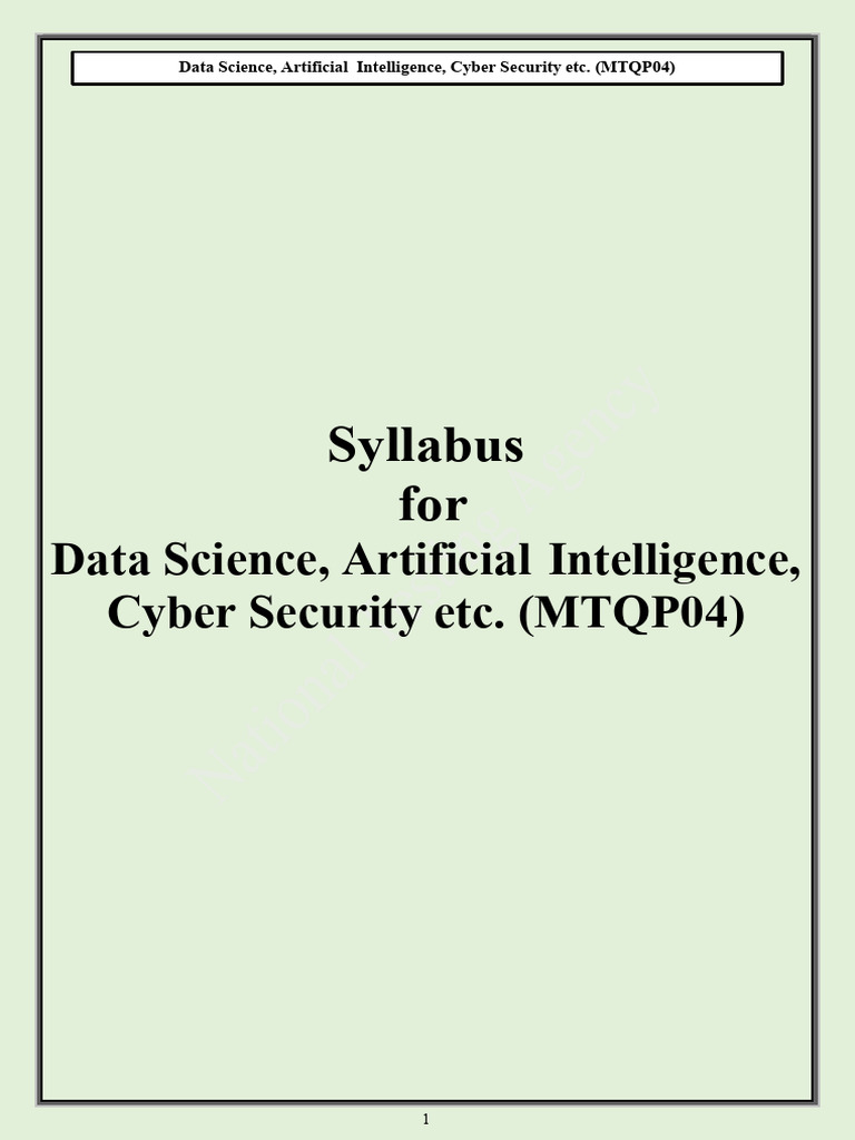 Data Science Artificial Intelligence Cyber Security Etc. mtqp04 | PDF | Computer Network ...