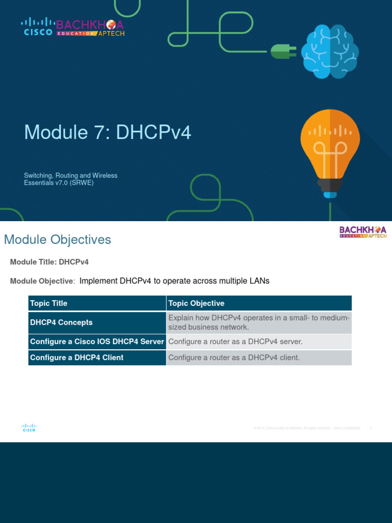 SRWE Module 7 DHCPv4 | Download Free PDF | Ip Address | Wide Area Network